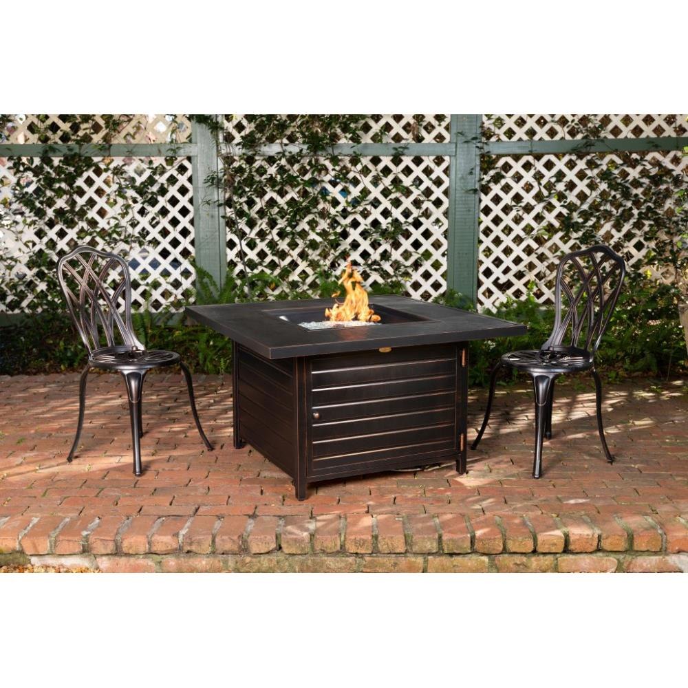 Fire Sense - 627-LANG - Langhorne Square Aluminum LPG Fire Pit